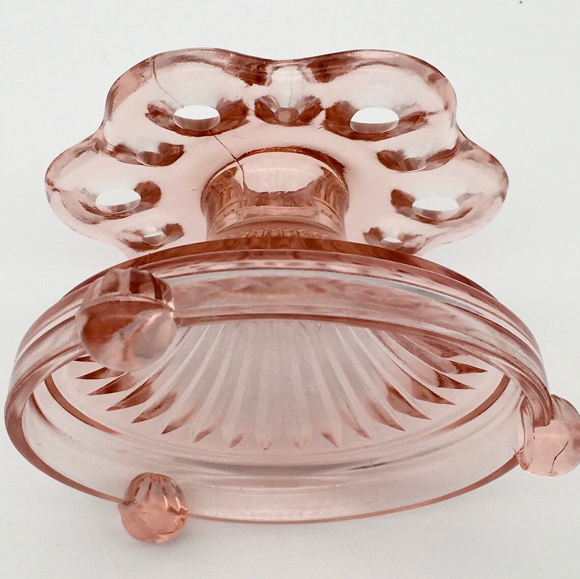 Hocking Glass Company Old Colony Lace Edge Open Lace Pink | Etsy