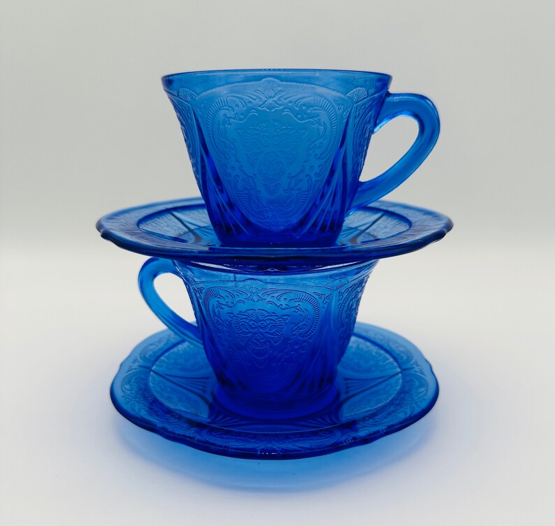 Pair of Hazel Atlas Royal Lace Ritz or Cobalt Blue - Etsy