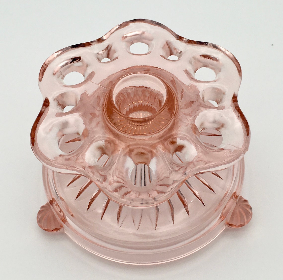 Hocking Glass Company Old Colony Lace Edge Open Lace Pink | Etsy