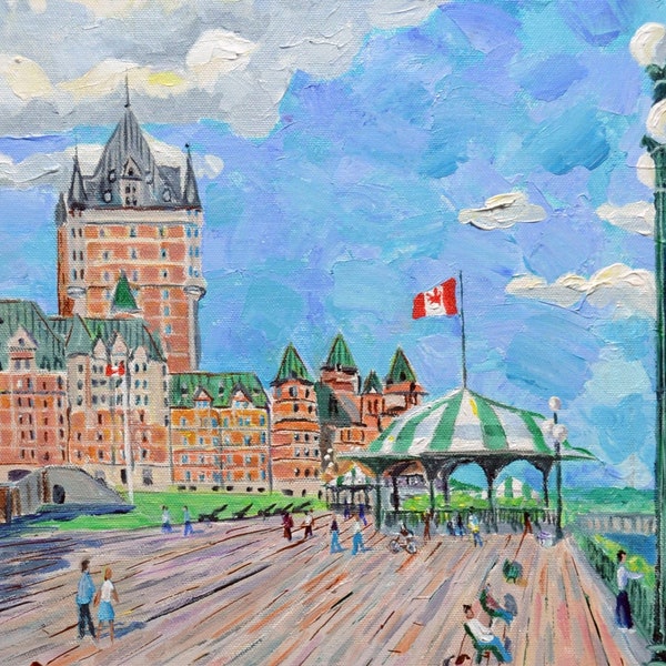 Quebec City Painting Watercolor Art Print Chateau Frontenac Hotel ...