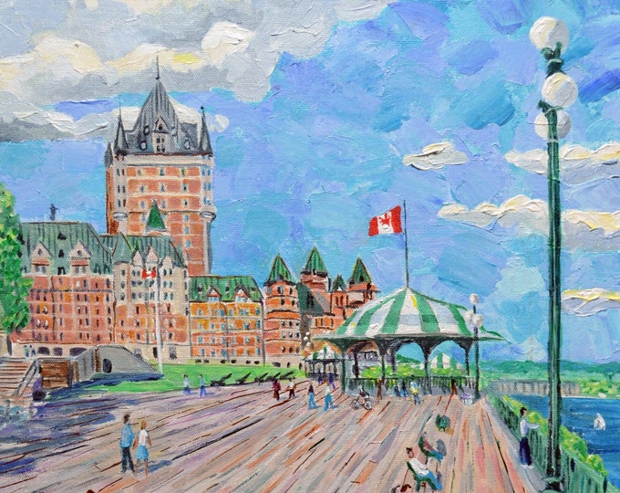 Quebec City and Chateau Frontenac, a Print of a Bix Debaise Original ...