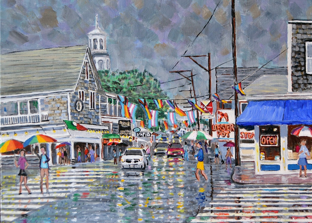 Provincetown in Rain - Print of an Original Bix Debaise Acrylic ...