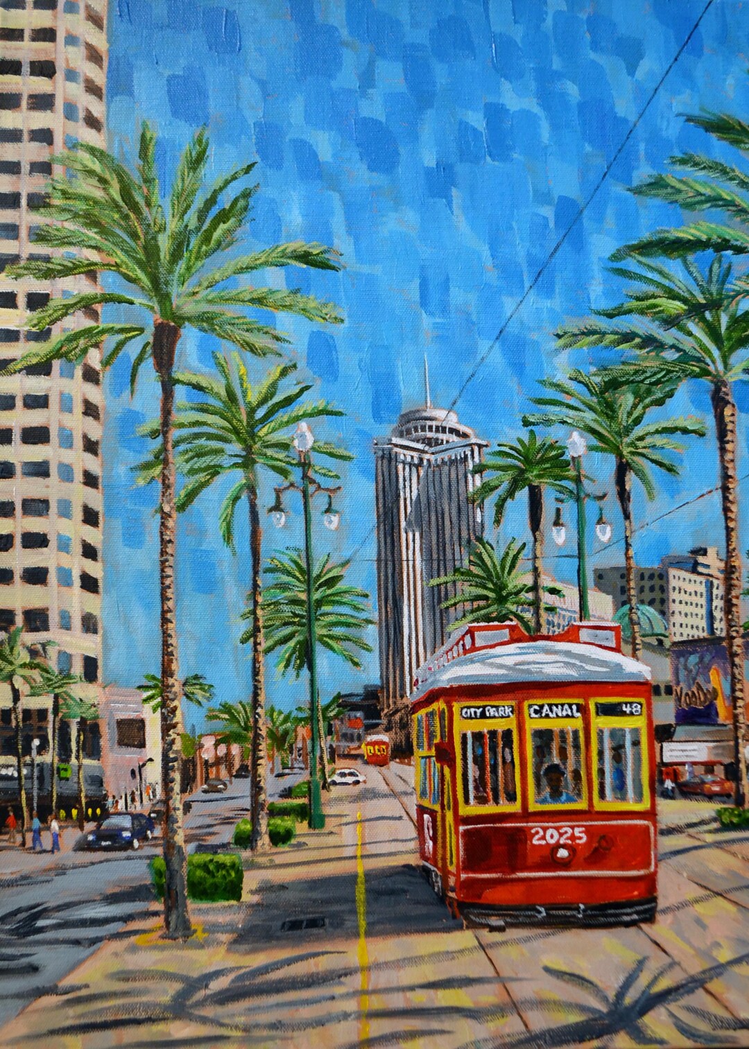 New Orleans Streetcar - a Print of an Original Acrylic Painting by ...