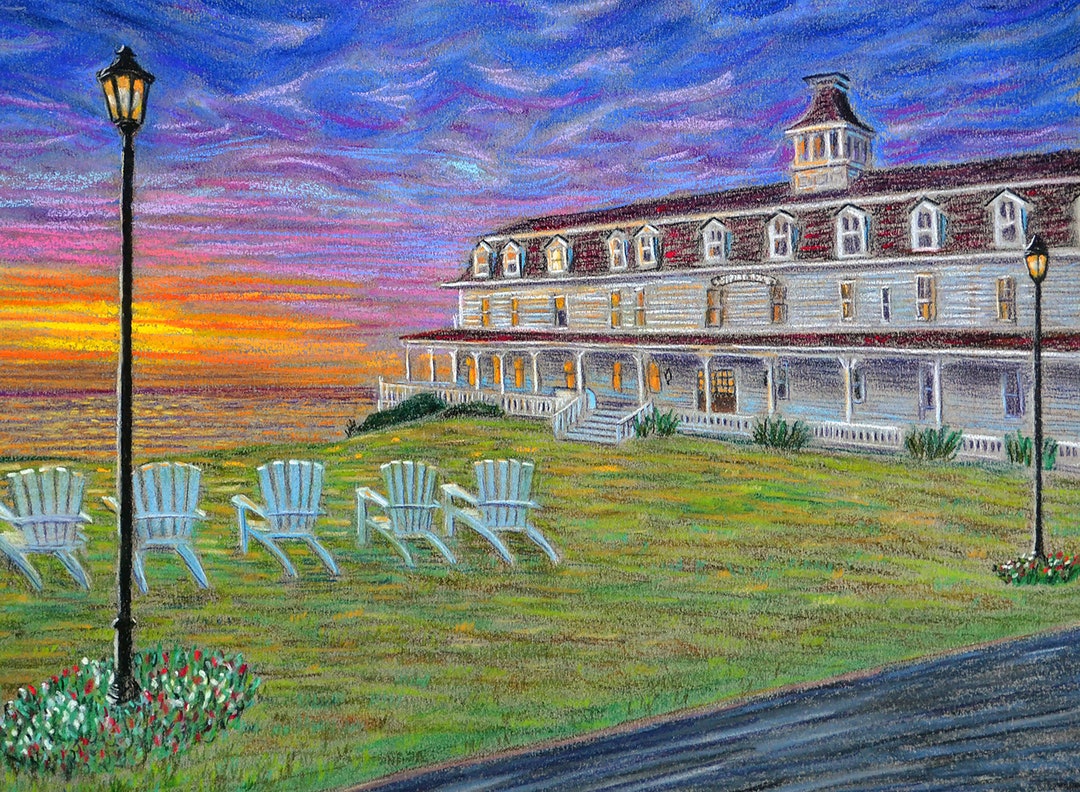 The Spring House block Island an ORIGINAL Bix Debaise Pastel Drawing - Etsy