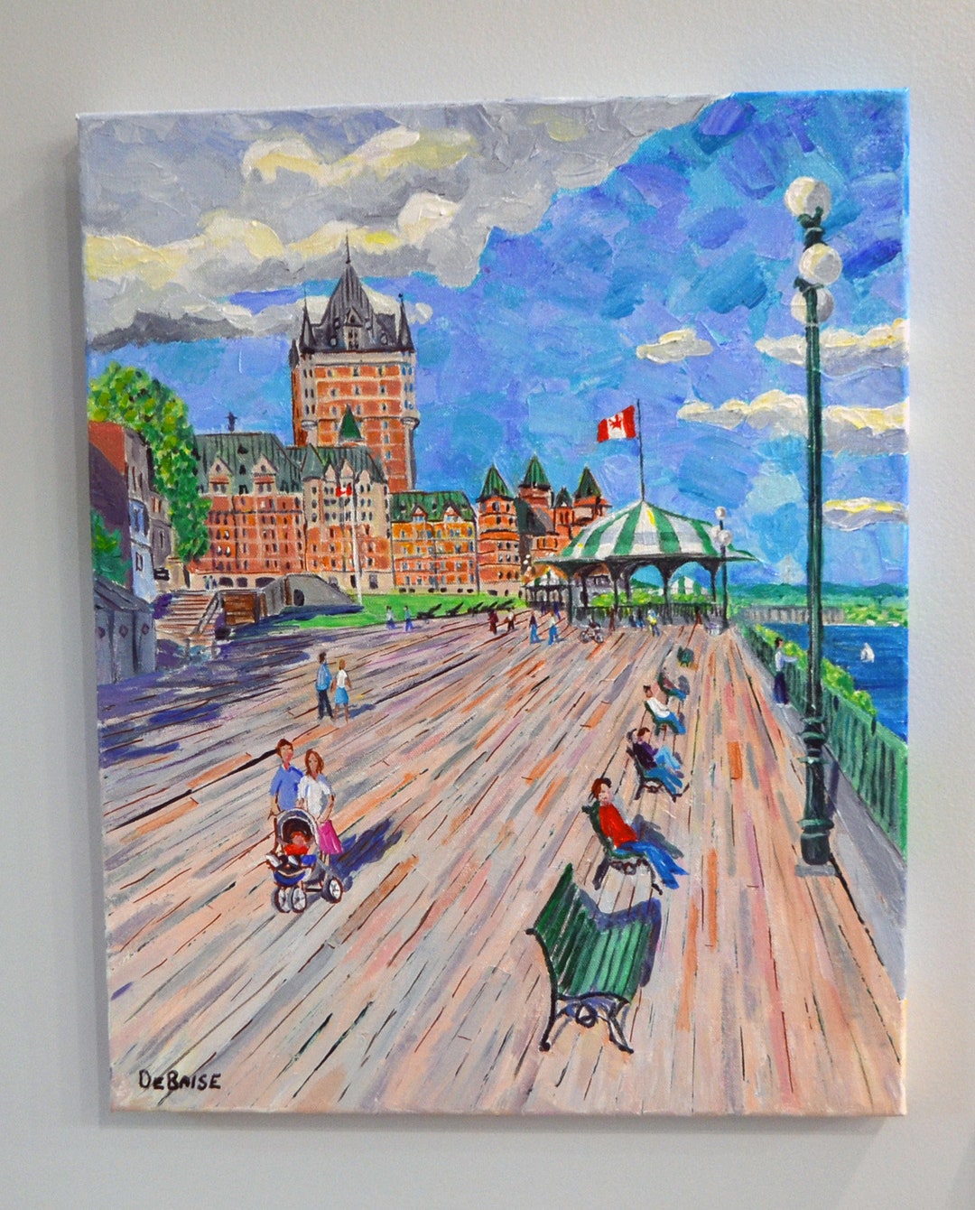 Quebec City Promenade ORIGINAL 16 X 20 Acrylic Painting by Bix - Etsy