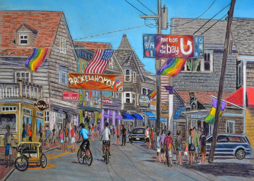 Provincetown Art Print: Cape Cod Pastel Drawing by Bix Debaise - Etsy