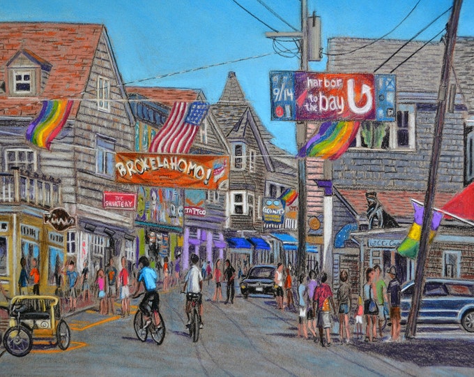 Provincetown Art Print: Cape Cod Pastel Drawing by Bix Debaise - Etsy
