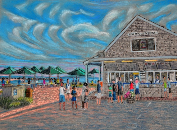 Mac's on the Pier Wellfleet Cape Cod an Art Print of an | Etsy
