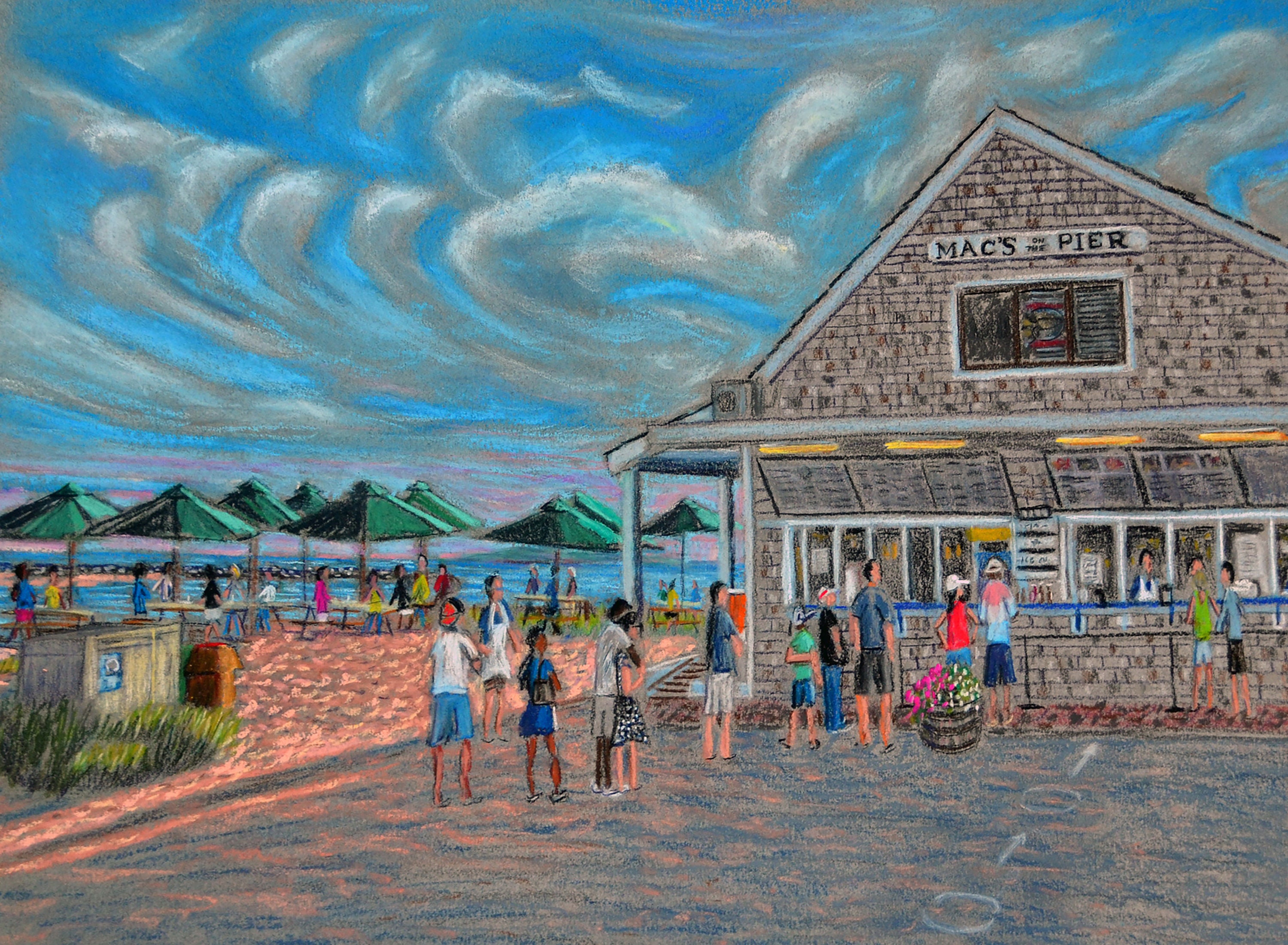 Mac's on the Pier Wellfleet Cape Cod an Art Print of an - Etsy