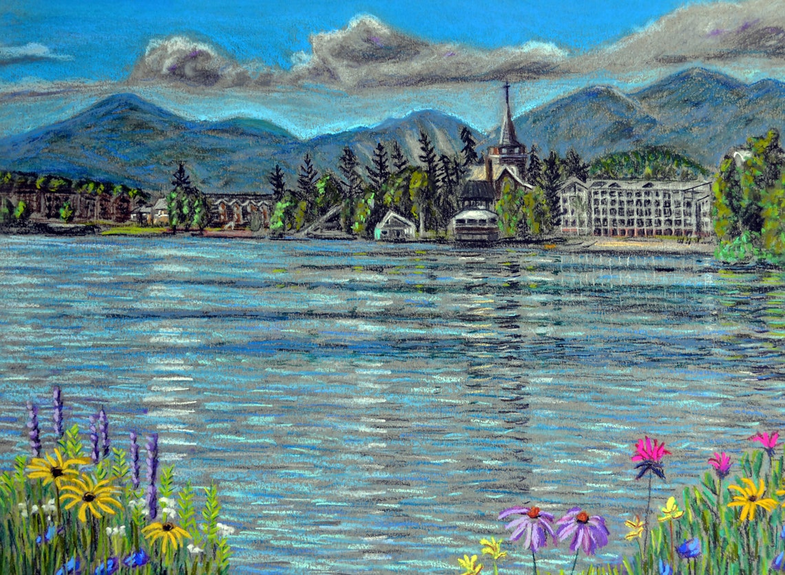 Mirror Lake, Lake Placid, NY - an Art Print of an Original Bix Debaise ...