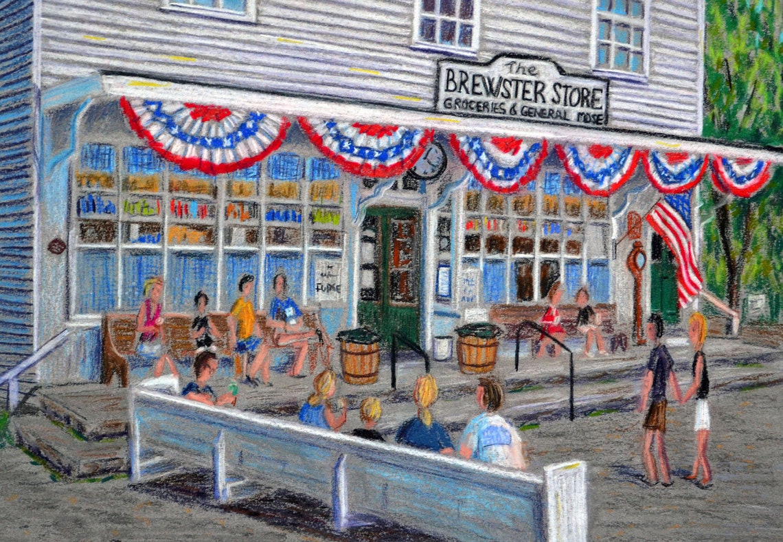Brewster General Store Cape Cod Art Print Pastel by Bix - Etsy