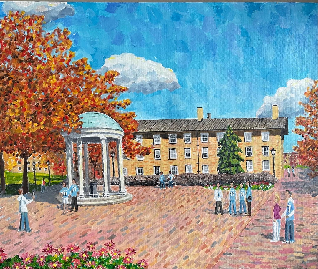 University of North Carolina (UNC) Old Well - an ORIGINAL Bix Debaise ...