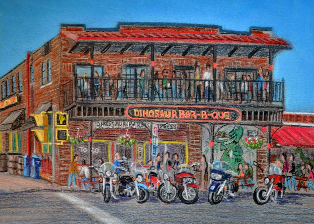 Dinosaur Barbecue, Syracuse - an Art Print of a Bix Debaise Original ...