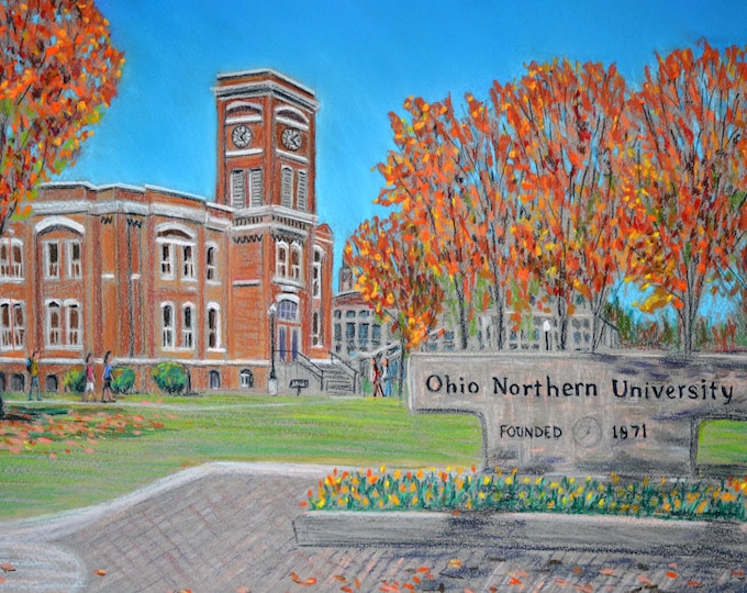 Ada, OH Icon Watercolor Illustration - Etsy