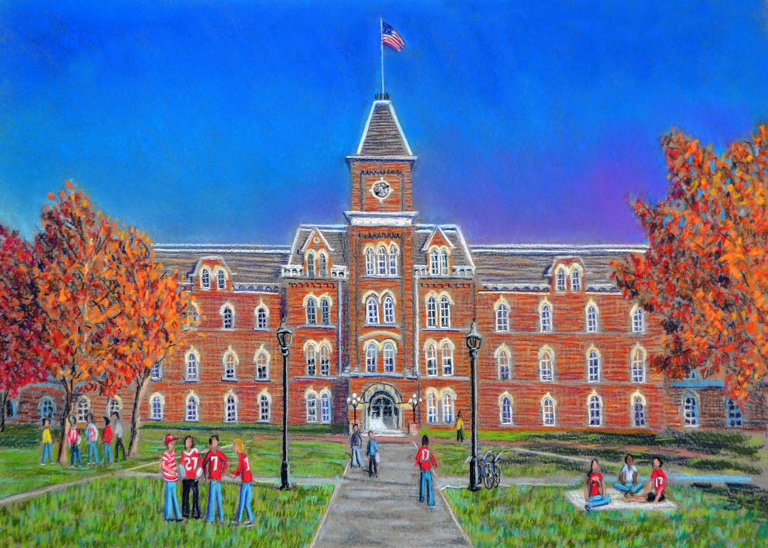 Ohio State Campus - an ORIGINAL Pastel Drawing by Bix Debaise - Etsy
