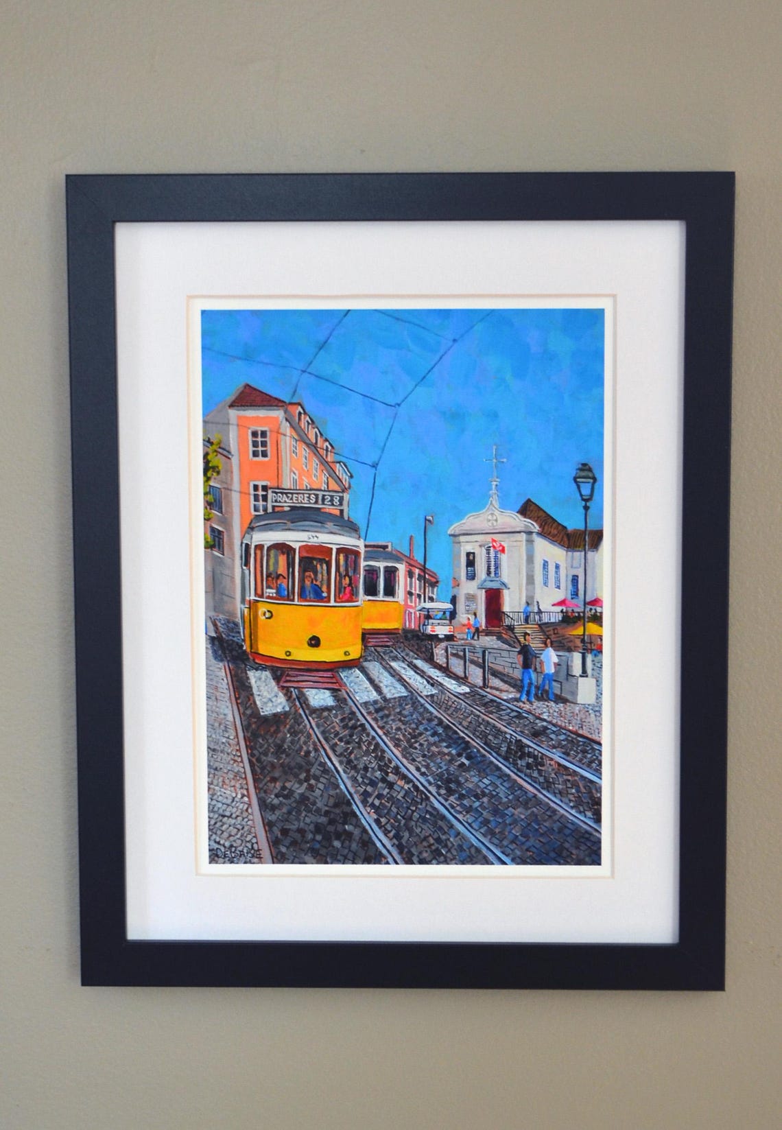 Lisbon, Portugal - Art Print of an Original Acrylic Painting by Bix ...