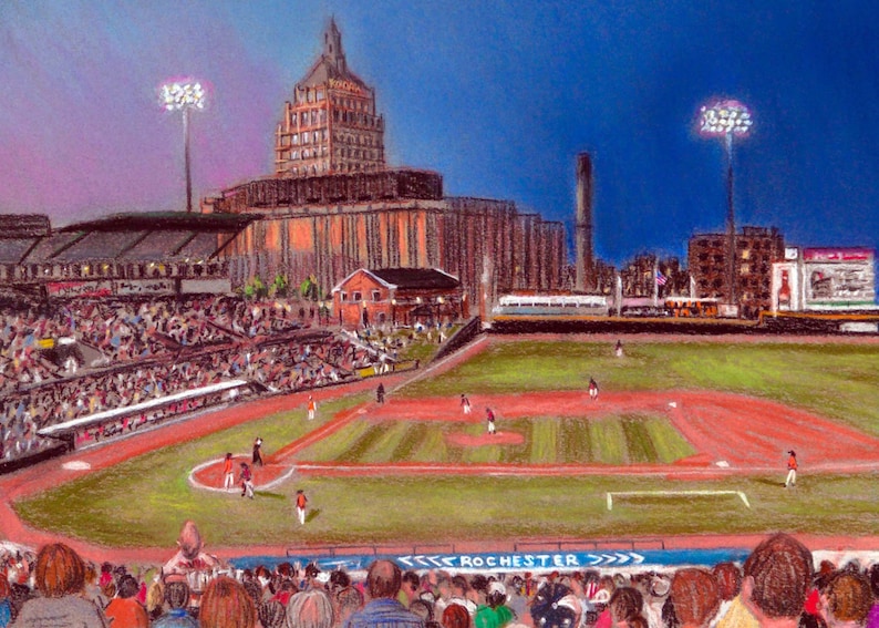 Frontier Field Rochester an Art Print of a Bix Debaise - Etsy