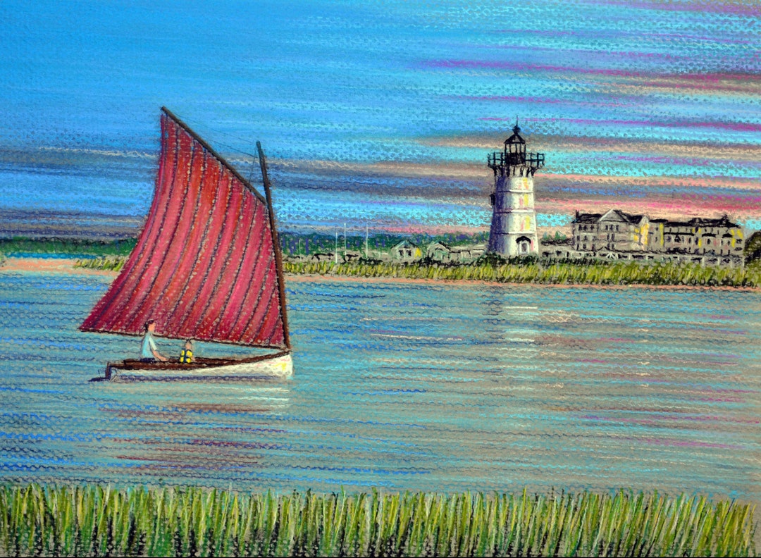 Edgartown Harbor Light, Martha's Vineyard - an Art Print of a Bix ...