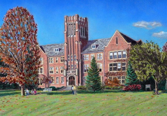 Nazareth College Rochester NY an art print of a Bix DeBaise | Etsy