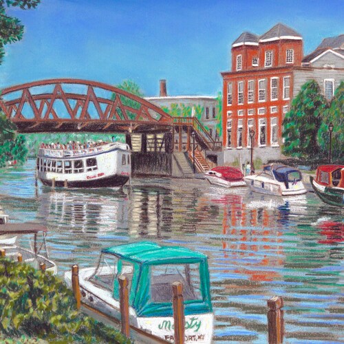 Rochester NY Skyline evening Art Print Pastel by Bix - Etsy