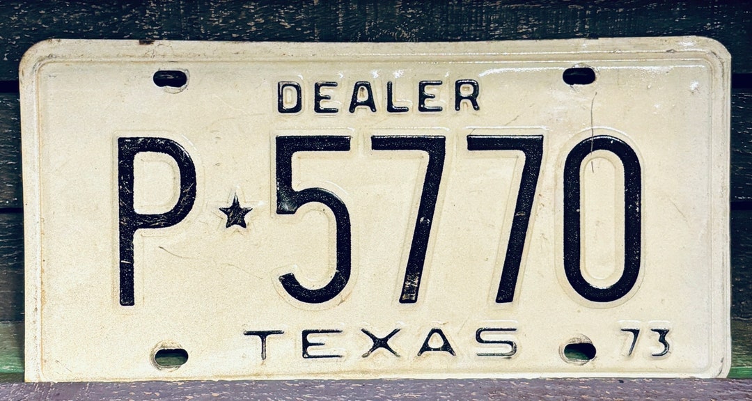 1973 Texas Dealer License Plate - Etsy