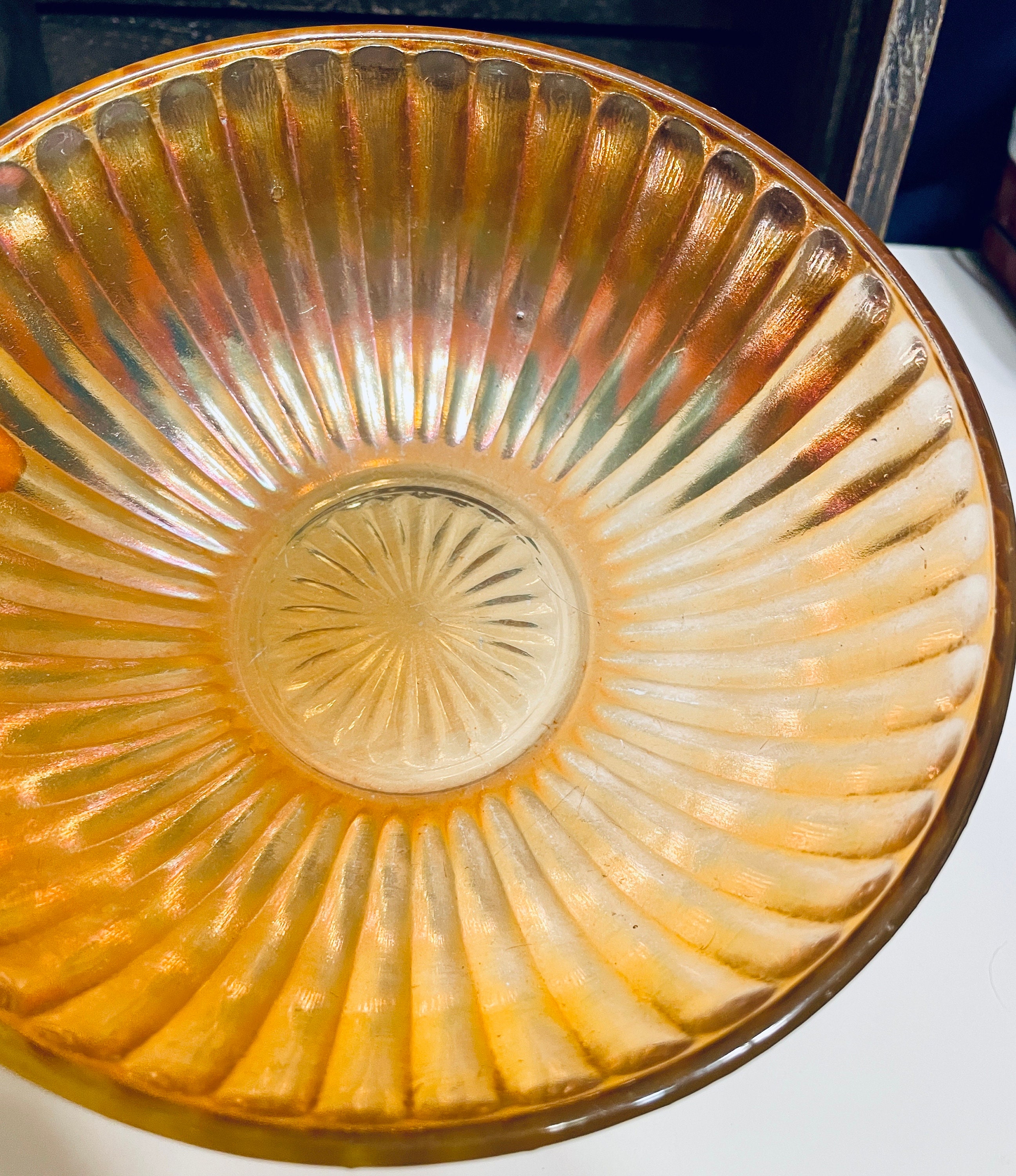 Antique Orange Carnival Glass Bowl - Etsy