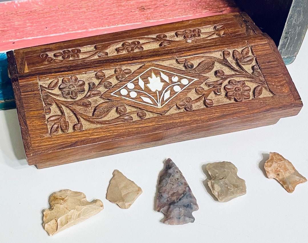 Collection of 5 Authentic Native American Arrowheads From Texas With ...