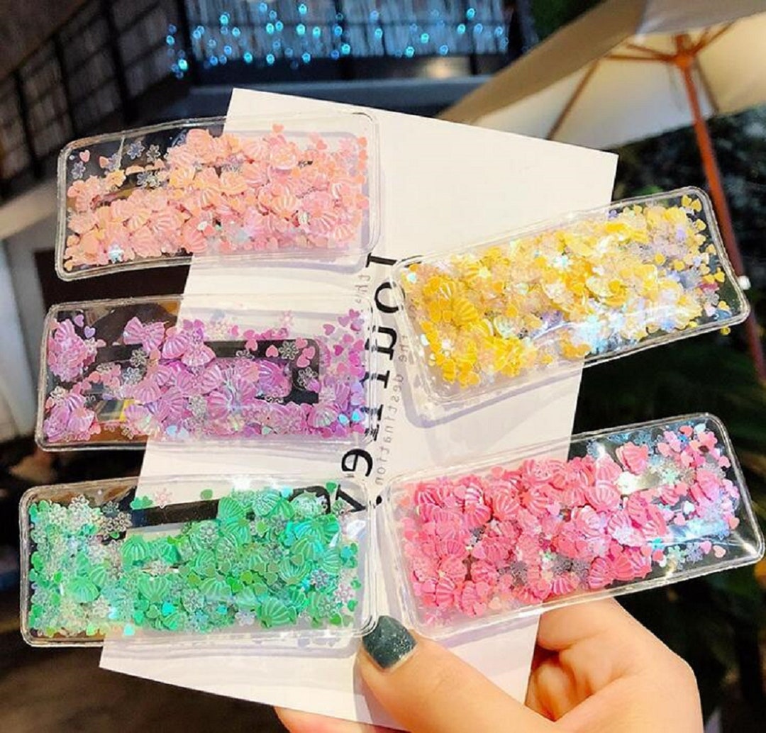 Charming Transparent Hair Clips With Pastel Charms Inside New Design - Etsy