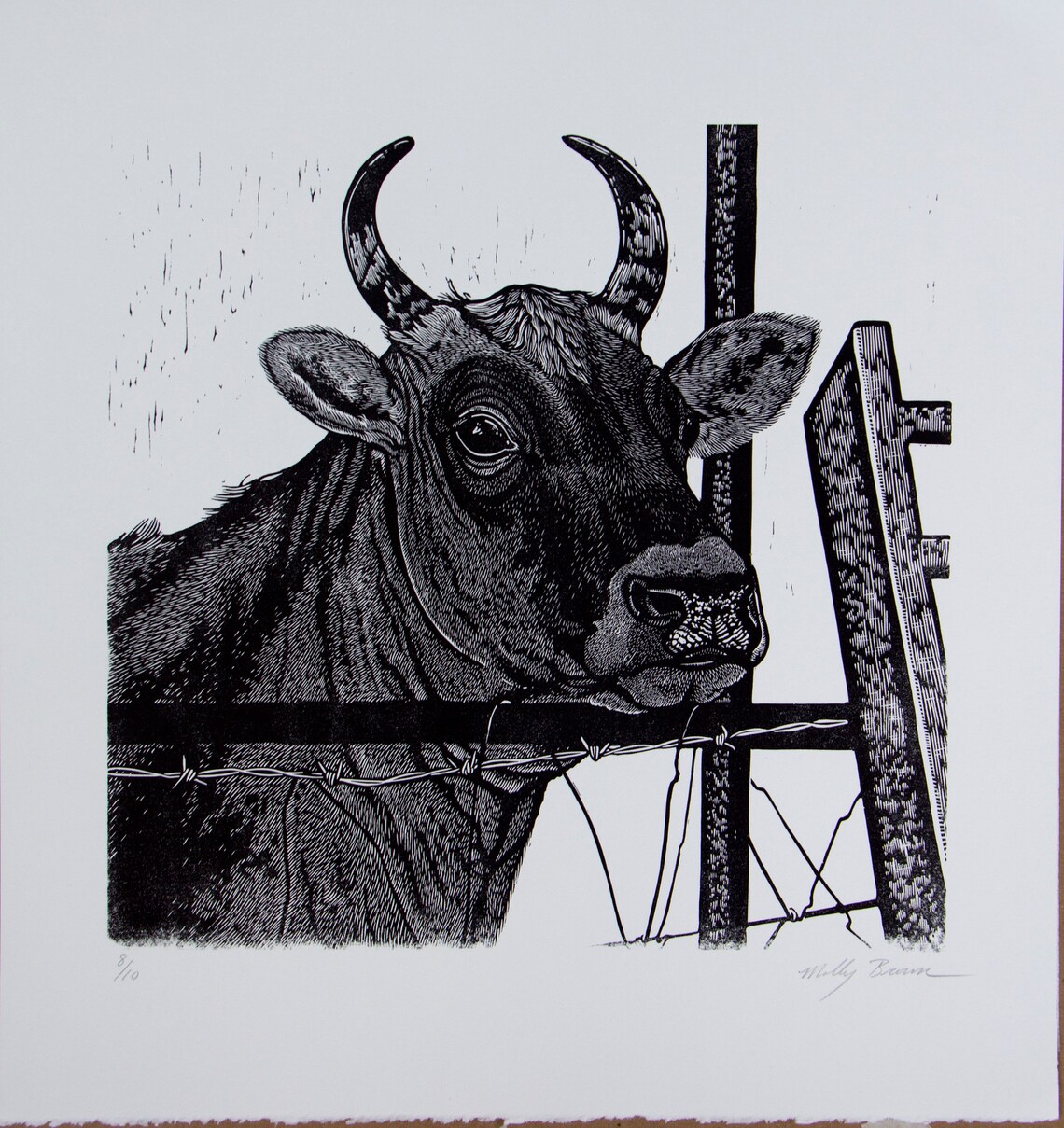 Cow Linocut Print - Etsy Australia