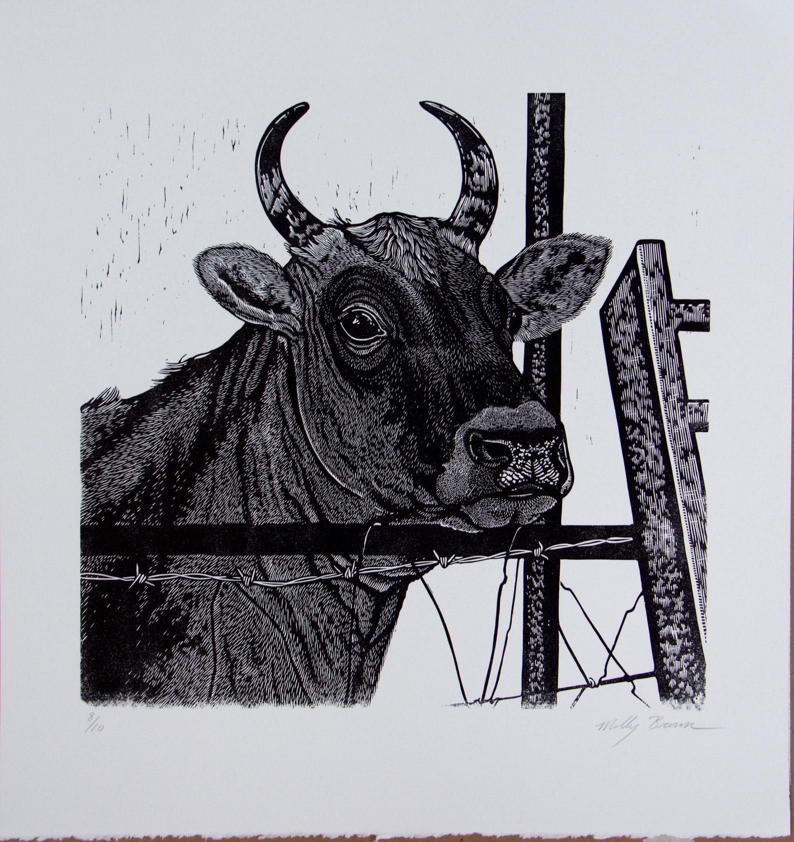 Cow Linocut Print - Etsy