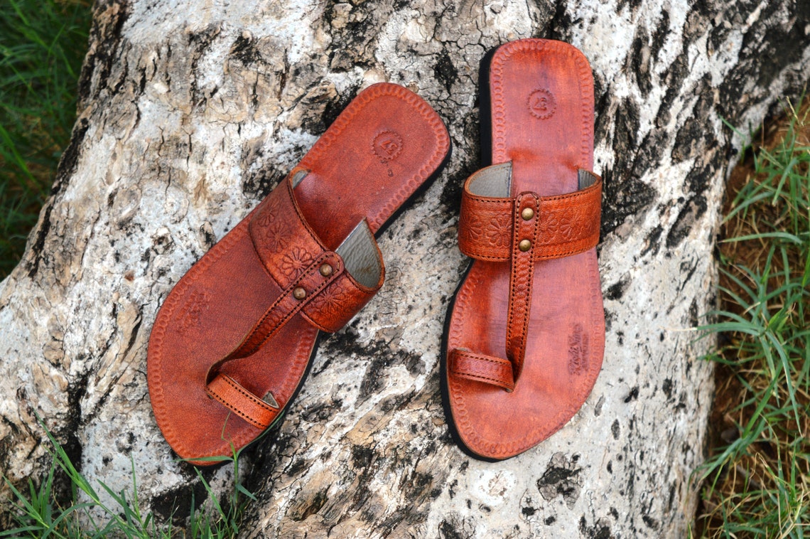 Handmade Women Leather Sandals Handcrafted Ladies Sandal Natural Brown ...