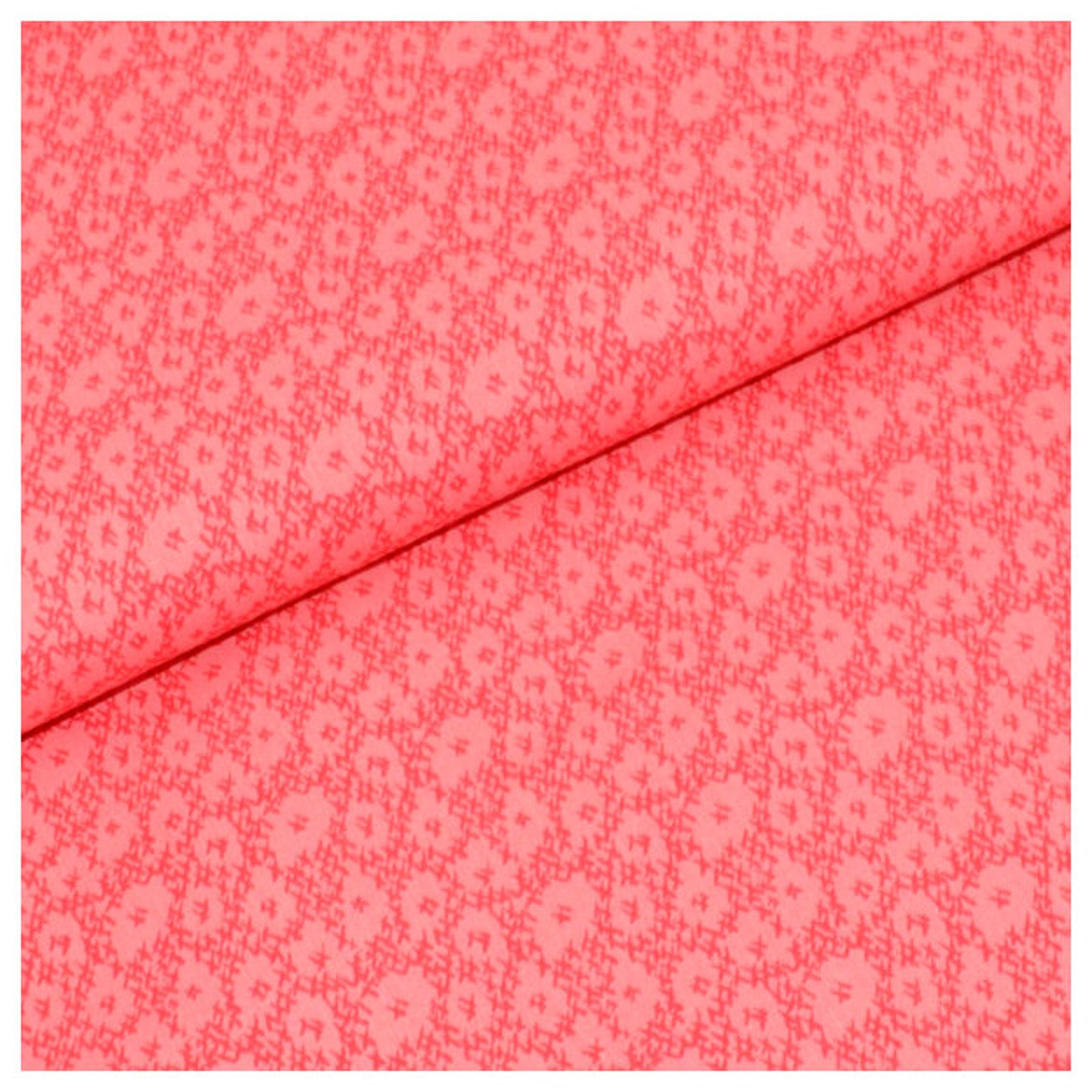 Cotton Fabric Salmon Pink Patterned - Etsy UK