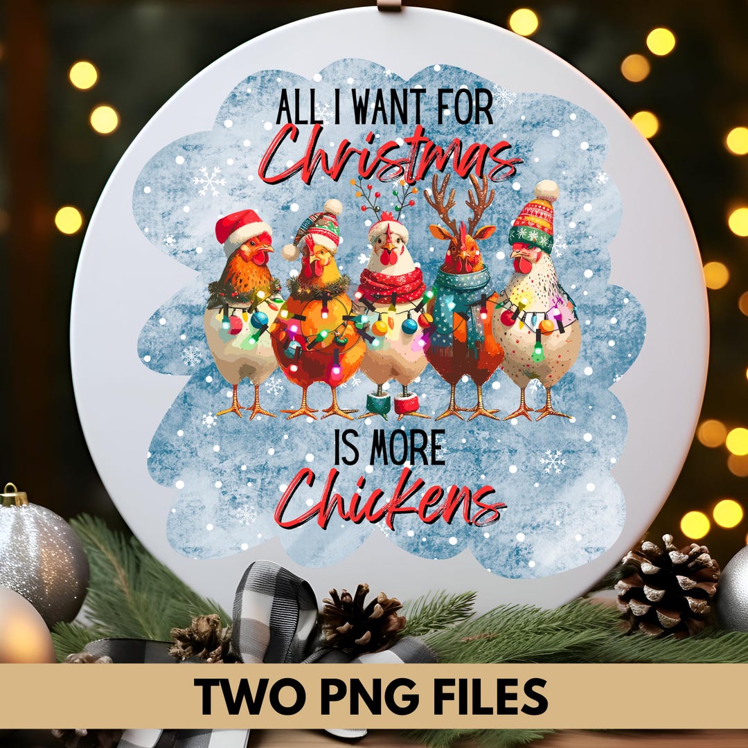 Festive Christmas Chickens PNG Sublimation Design, Merry Christmas PNG ...