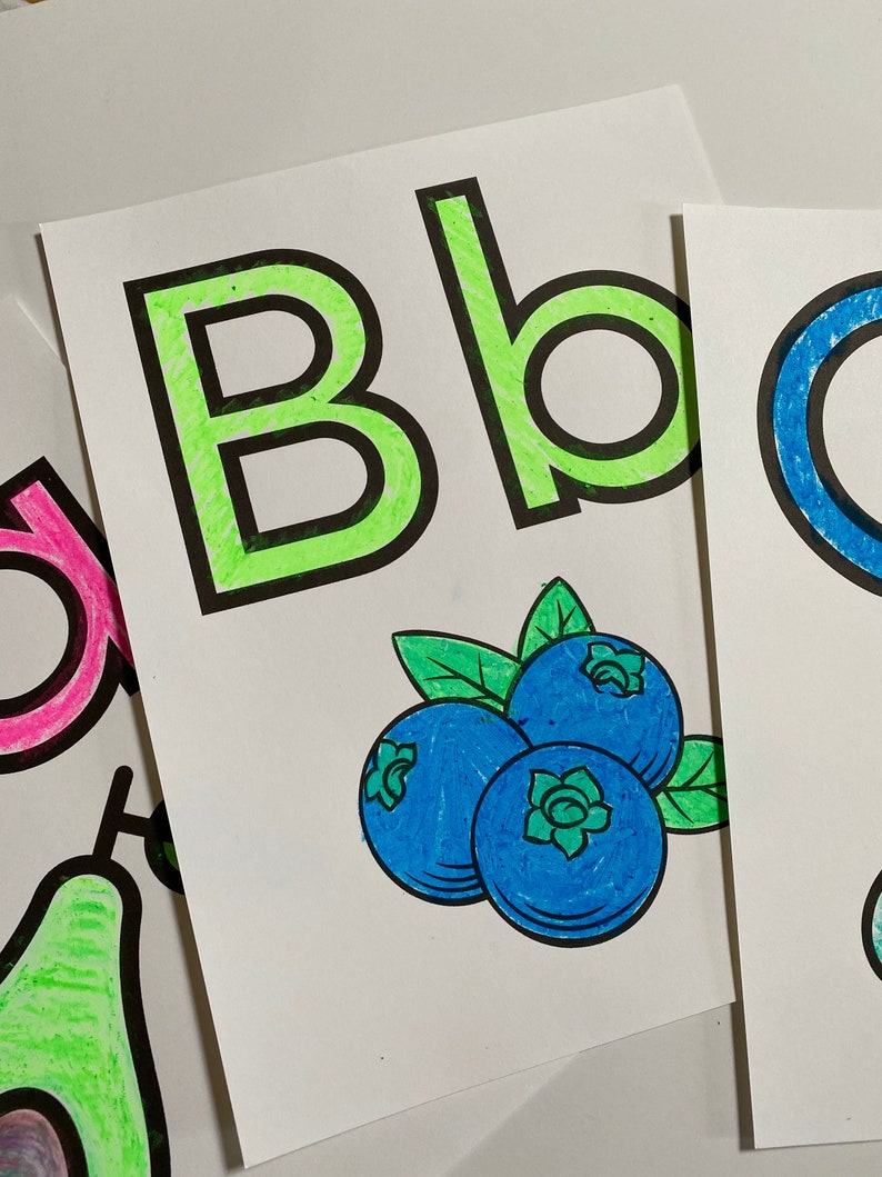 ABC Food! Kids Coloring Pages - Etsy