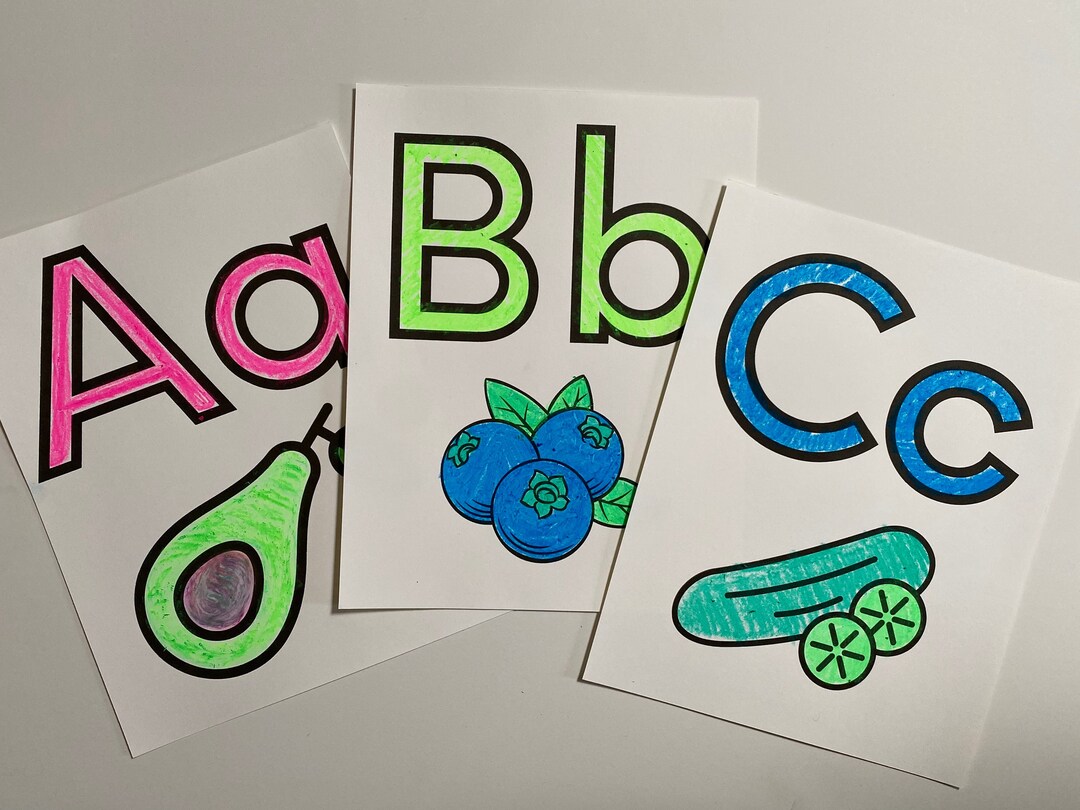 ABC Food! Kids Coloring Pages - Etsy