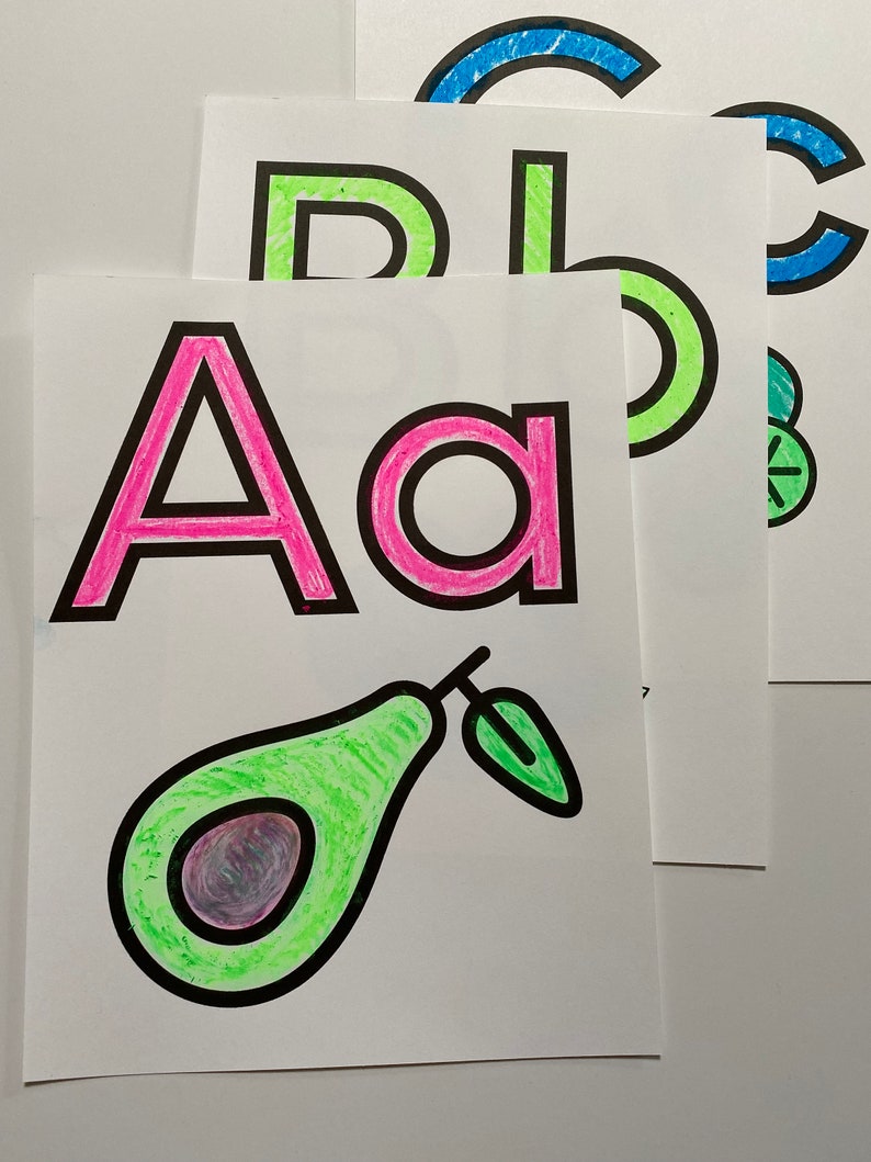 ABC Food! Kids Coloring Pages - Etsy