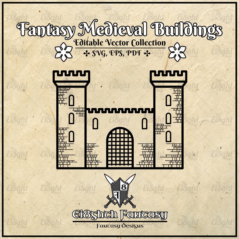Fantasy Medieval Buildings Collection! (svg, PDF and EPS Files ...