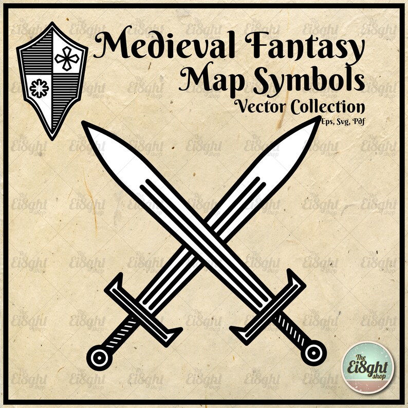 Cartography Fantasy Map Symbols! Vector Files! Fully Editable! (EPS ...