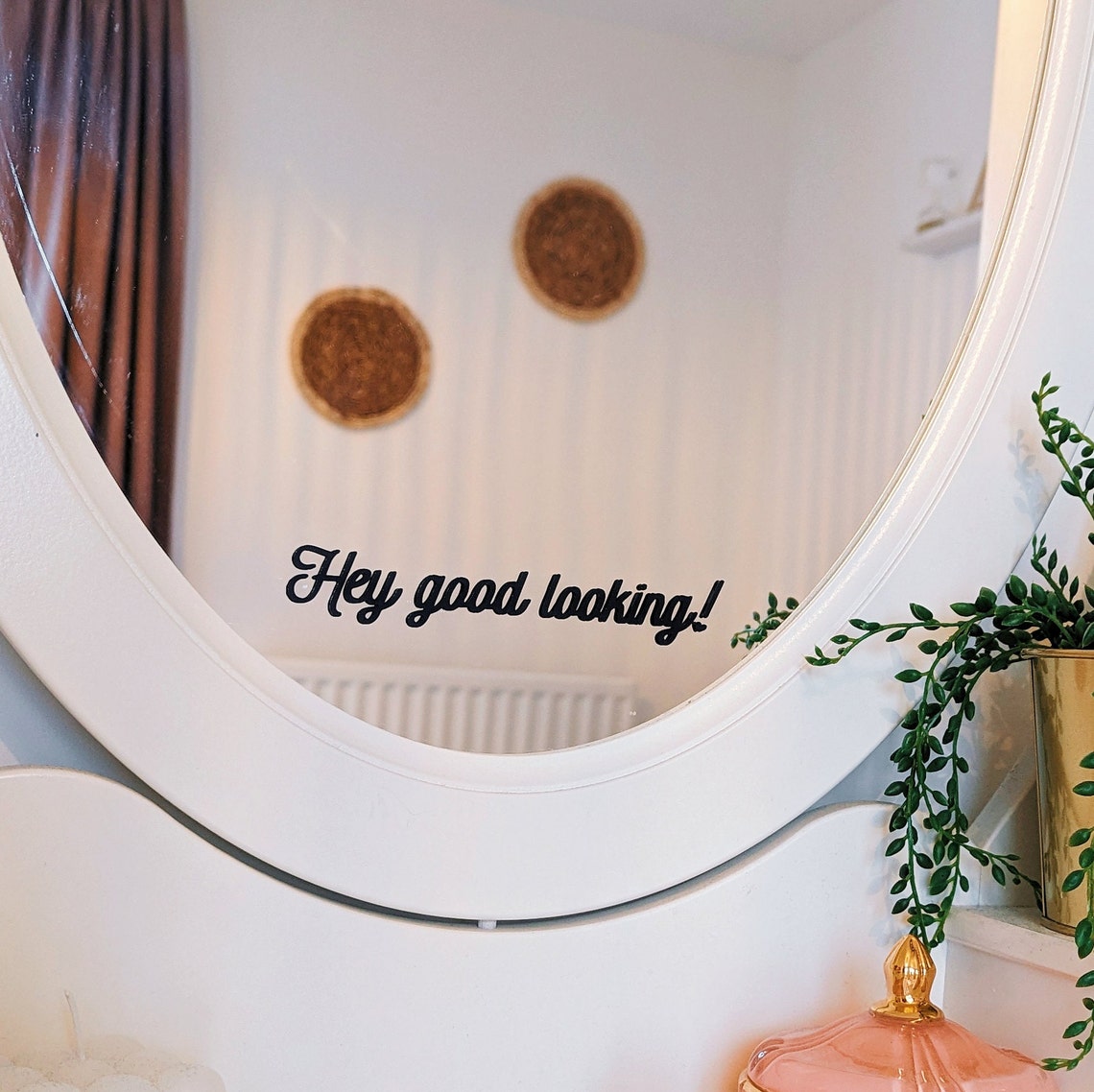 Hey Good Looking Mirror Decal: Black Matte Vinyl Sticker (13.4x4.4cm ...