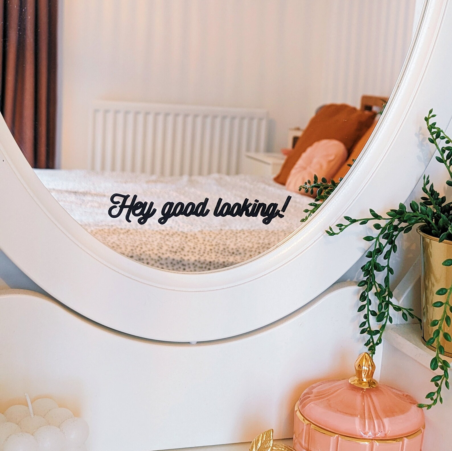 Hey Good Looking Mirror Decal: Black Matte Vinyl Sticker (13.4x4.4cm ...