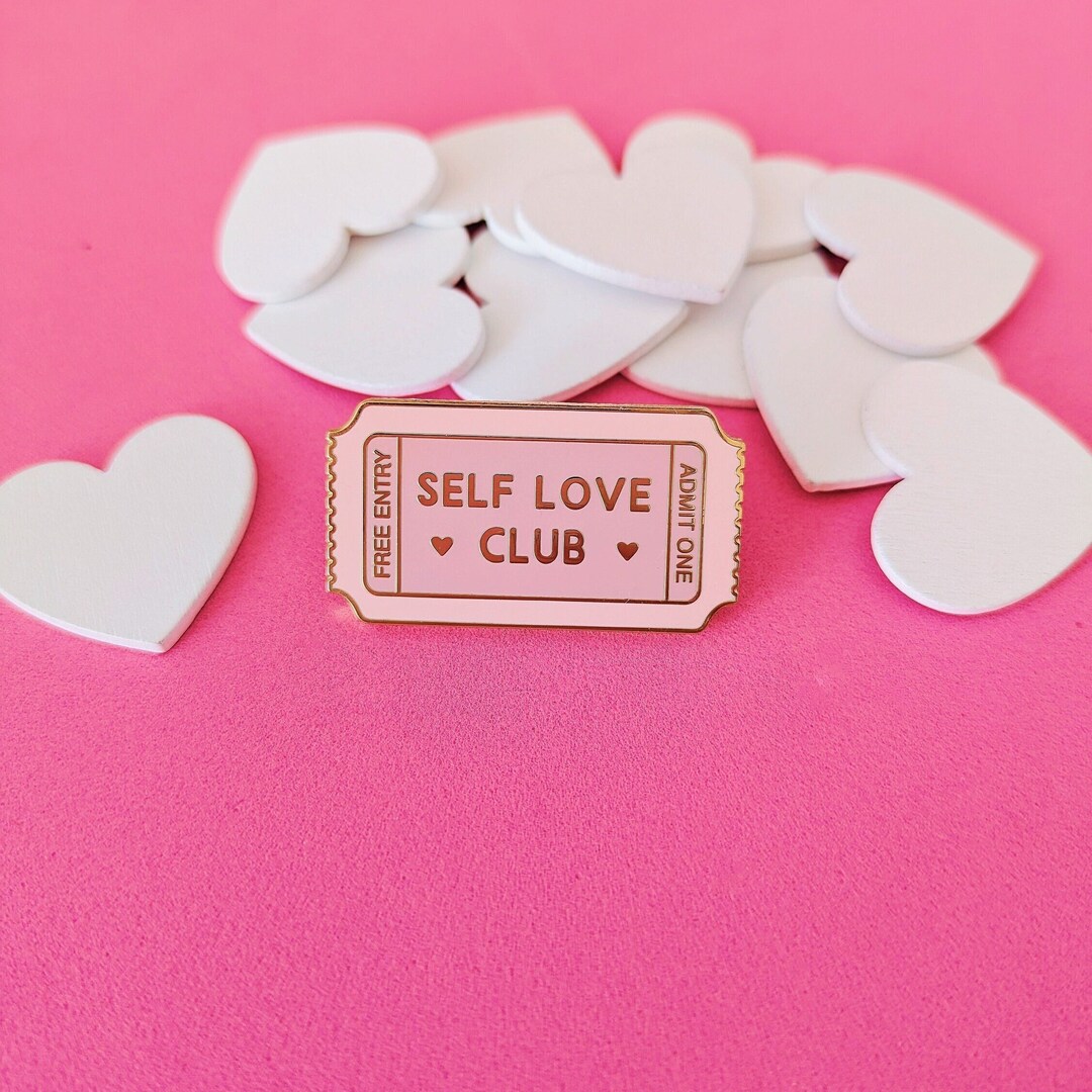 Self Love Club Enamel Pin Badge, Mental Health Pins, Self Care Gifts ...