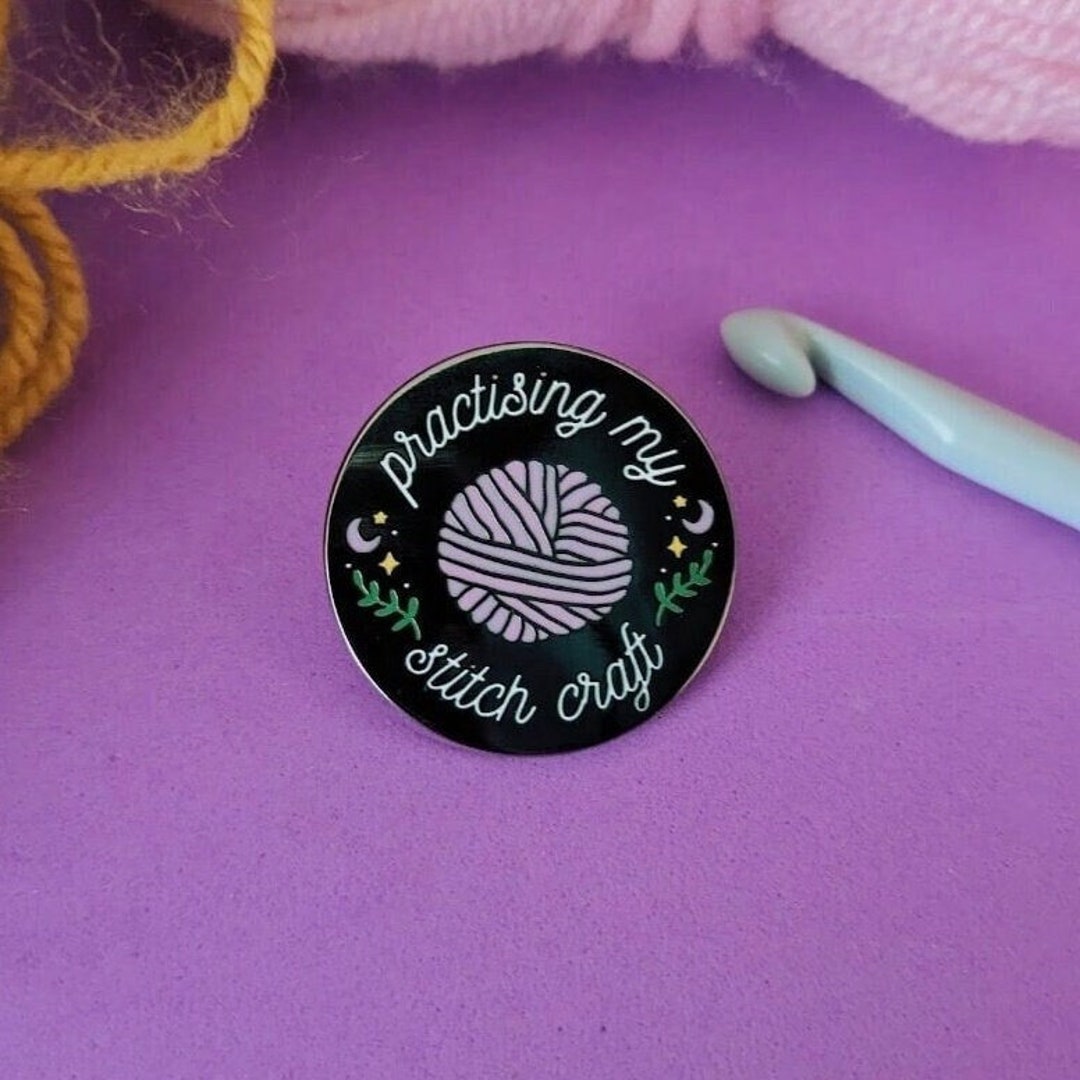 Stitch Craft Enamel Pin Badge, Gift for Knitters, Crochet Gifts ...