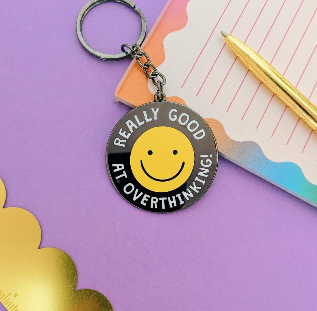 Overthinking Enamel Keyring: Funny Mental Health Gift - Etsy