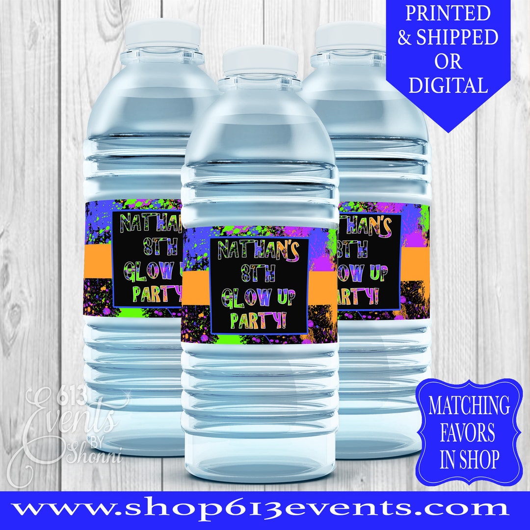 Glow Water Labels-glow Birthday-glow Party Favors-glow Party-boy Glow ...
