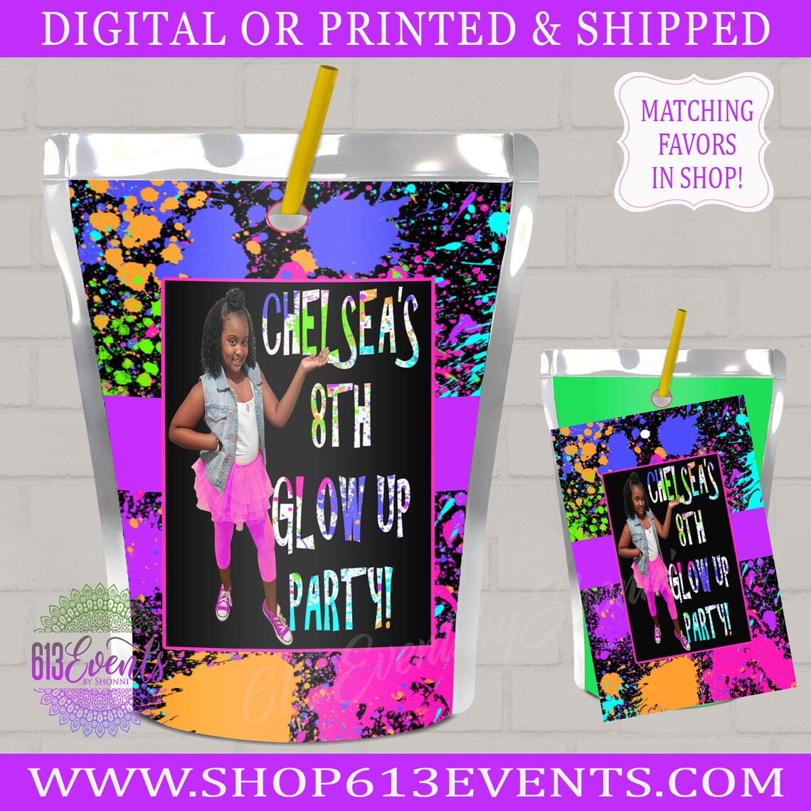 Glow Party Favors Glow Water Labels Neon Labels Glow | Etsy