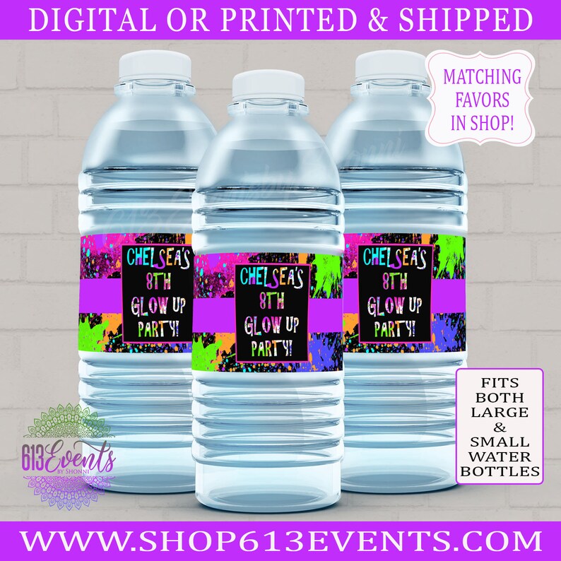 Glow Juice Pouch Labels-capri Sun Labels-glow Birthday - Etsy