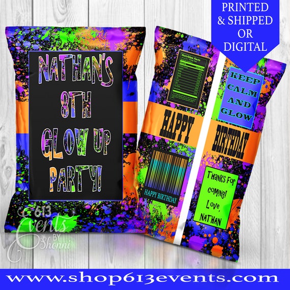 Glow Party Favors-glow Chip Bags-neon Chip Bags-glow - Etsy