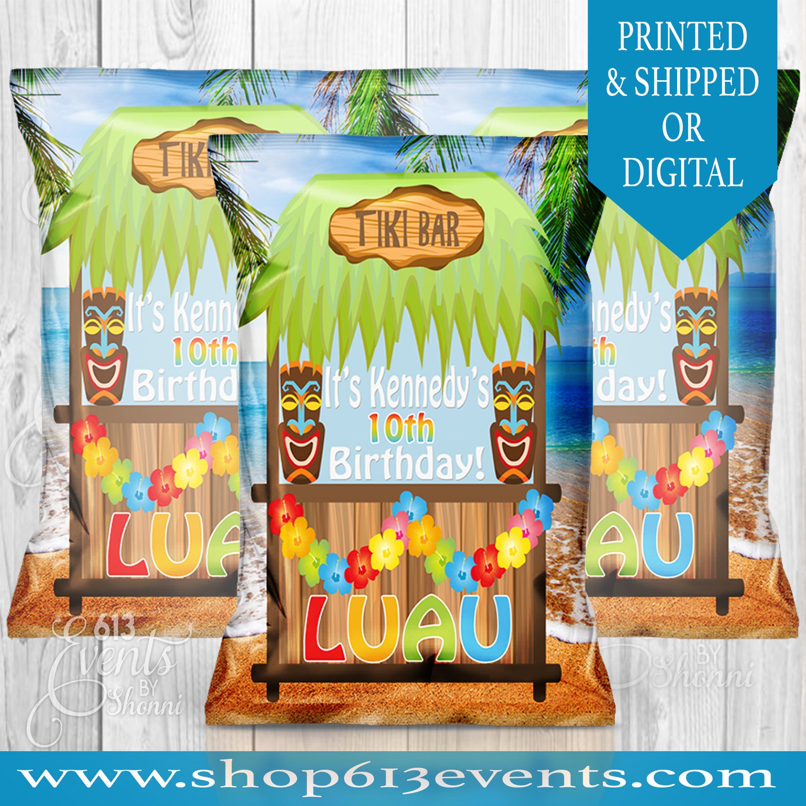 Luau Water Labels-luau Chip Bags-luau Party-aloha Party-beach - Etsy