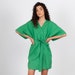 Green Linen Robe. Flax Kimono. Linen Loungewear. Bathrobe Homewear ...