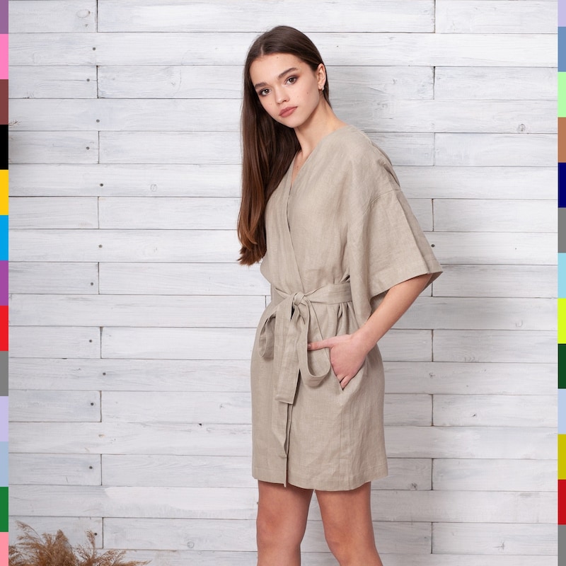 Linen Robe - Etsy
